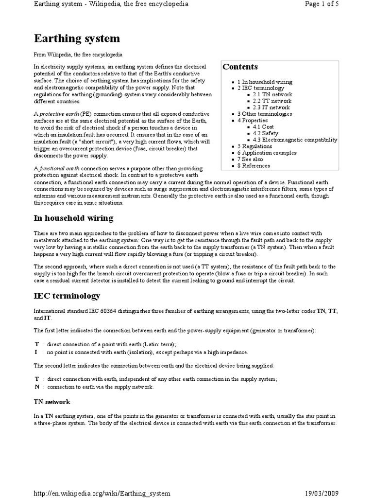 Earthing System | PDF | Electrical Wiring | Manufactured Goods