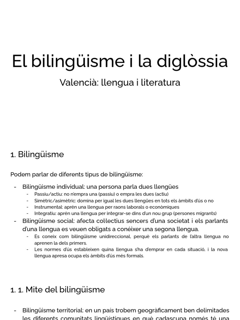 Diglòssia I Bilingüisme | PDF