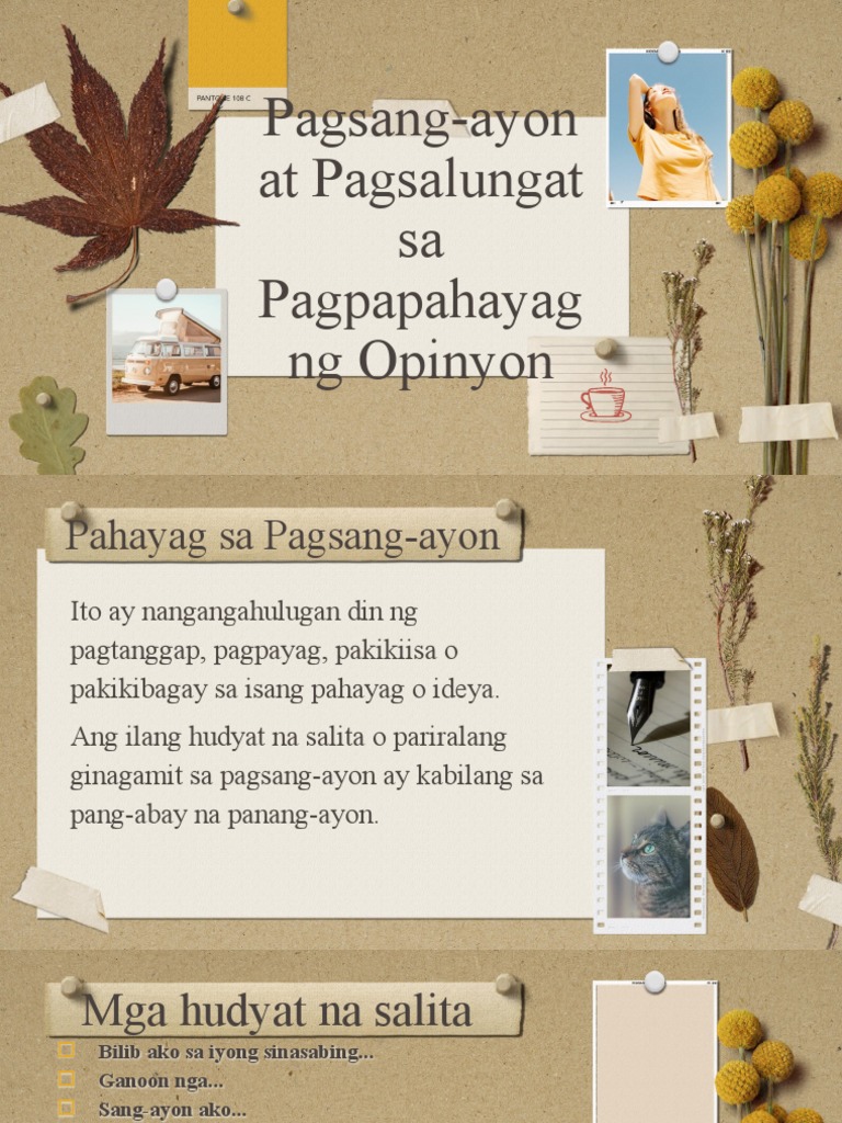 Pagsang-Ayon at Pagsalungat Sa Pagpapahayag NG Opinyon. | PDF