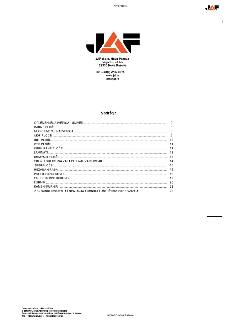 Cenovnik 2022 Decembar 02 | PDF