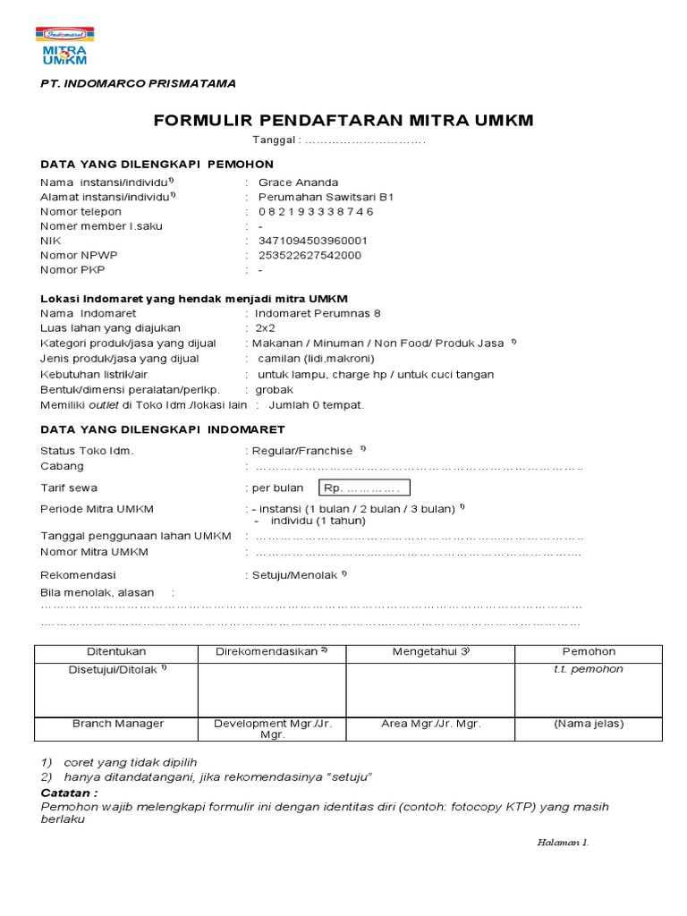Formulir Permohonan Sewa Teras 2020 | PDF