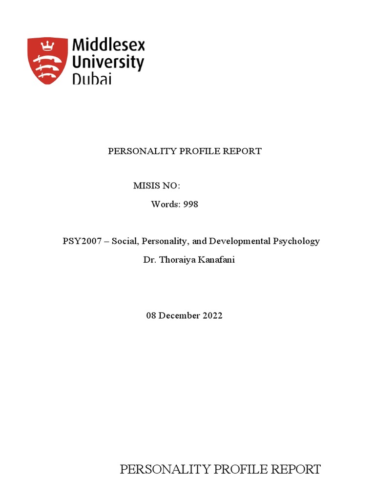 Personality Report | Download Free PDF | Extraversion And Introversion ...