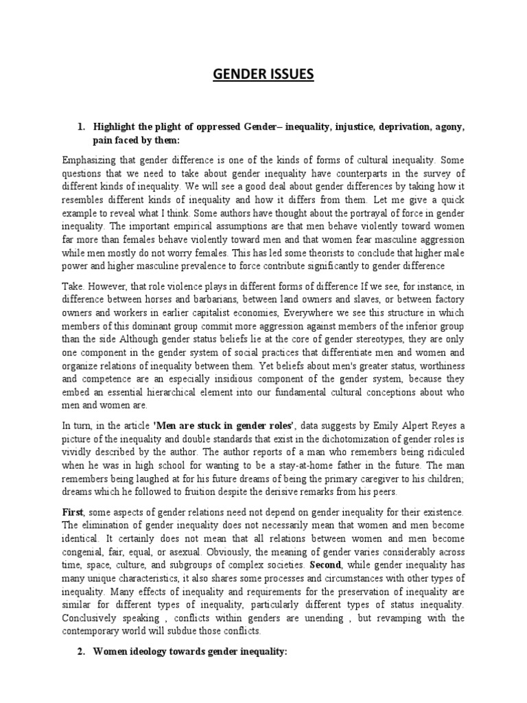 Gender Issues | PDF | Sexism | Woman