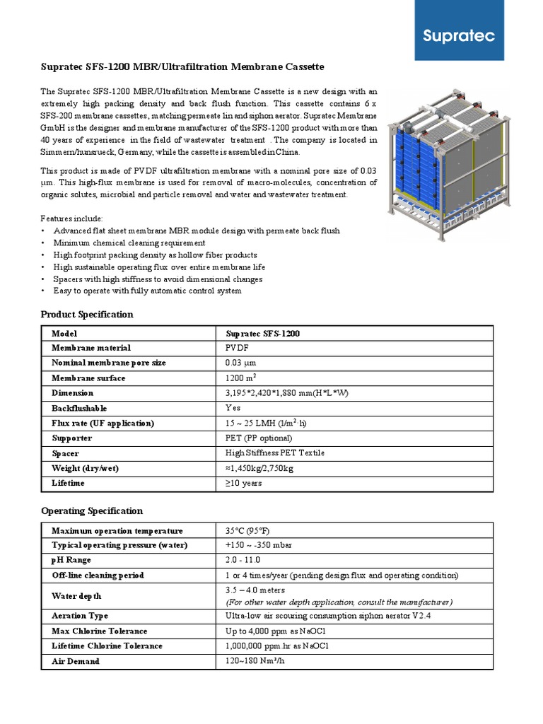 SFS-1200 Brochure | PDF | Membrane | Industrial Processes