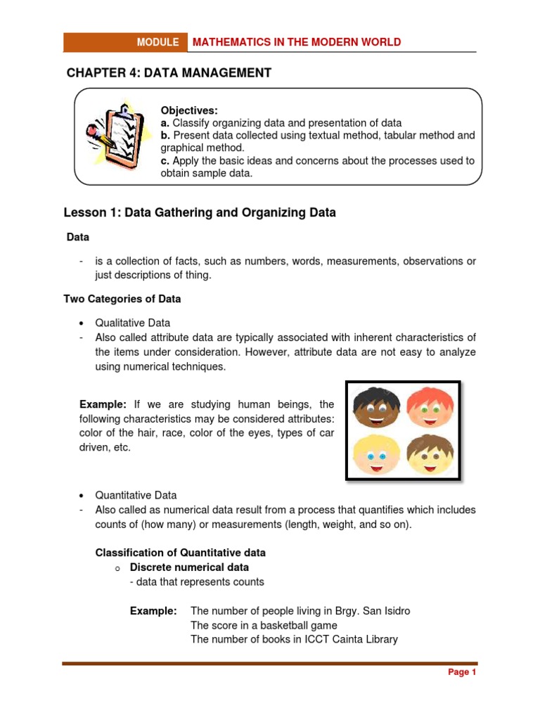 CHAPTER 4 - Data Management | PDF | Sampling (Statistics) | Survey Methodology