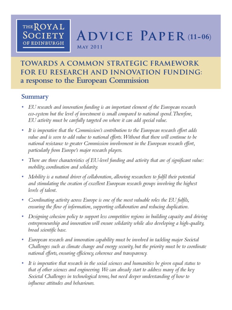 AD11 - 06 Towards A Common Strategic Framework For EU Research and ...