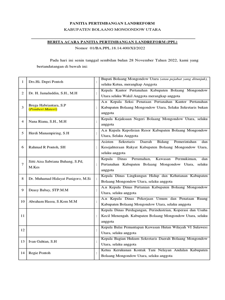 Berita Acara PPL Bu | PDF