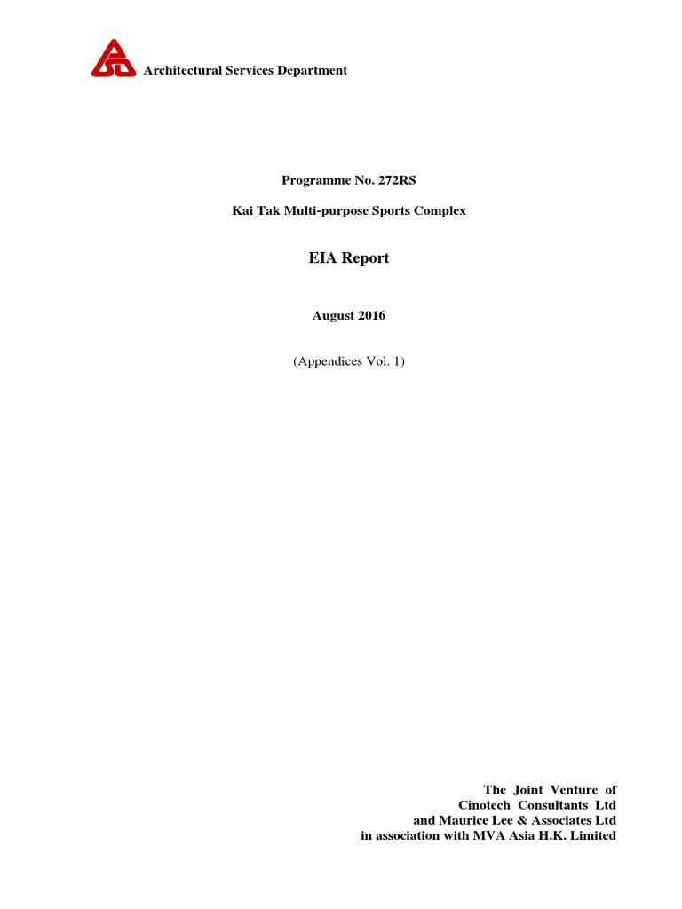 HK EIA Report Appendix 1 - Kai Tak Multi-Purpose Sports Complex | PDF ...