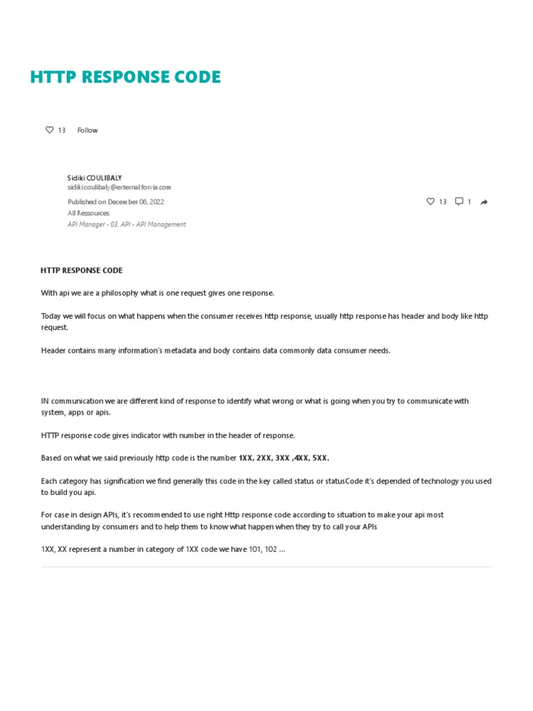 HTTP Response Code | PDF | Hypertext Transfer Protocol | Information Technology Management