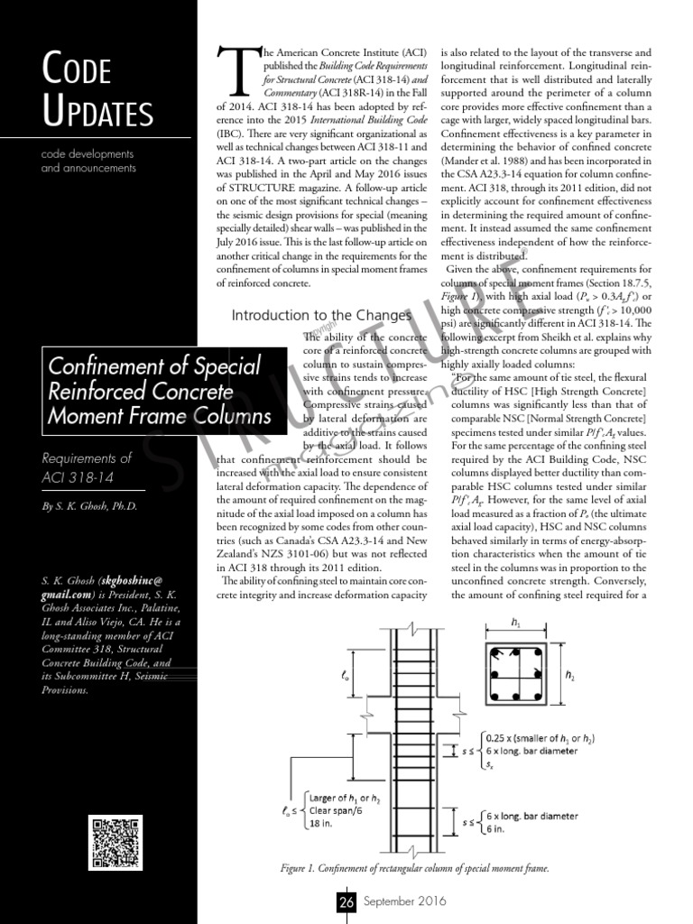 Confinement of Special Reinforced Concrete | PDF | Column | Concrete