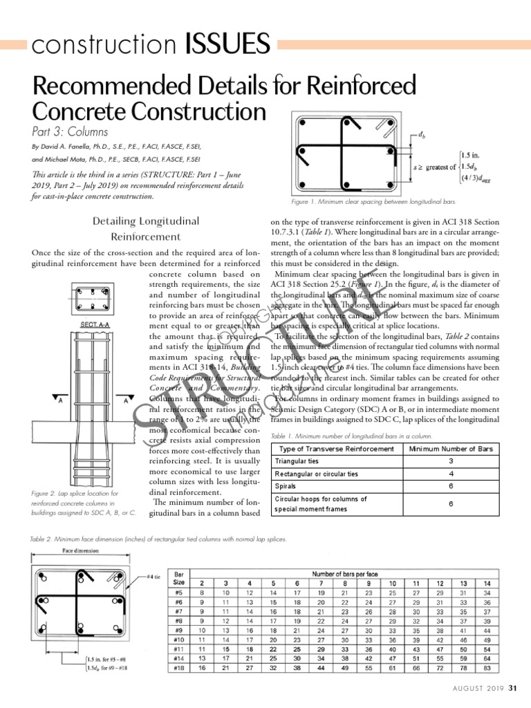 Recommended Details For Reinforced Concrete Construction | PDF | Technology & Engineering