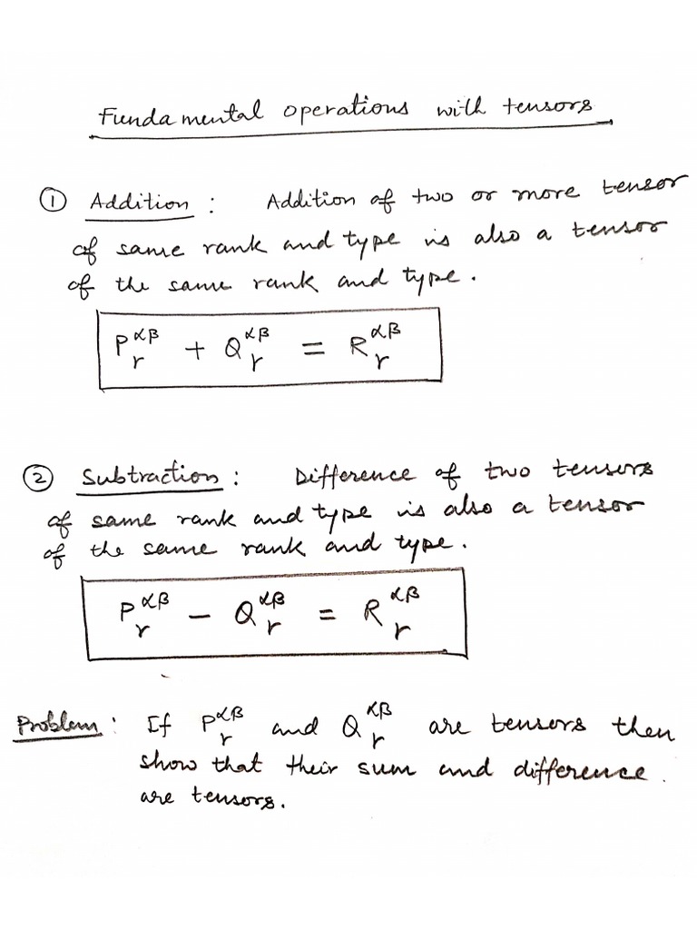 Tensor Algebra Pdf 