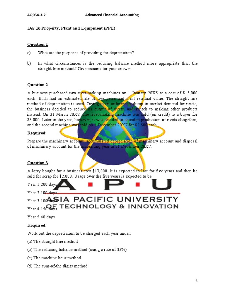 Tutorial QS IAS 16 Property, Plant and Equipment (PPE) | PDF