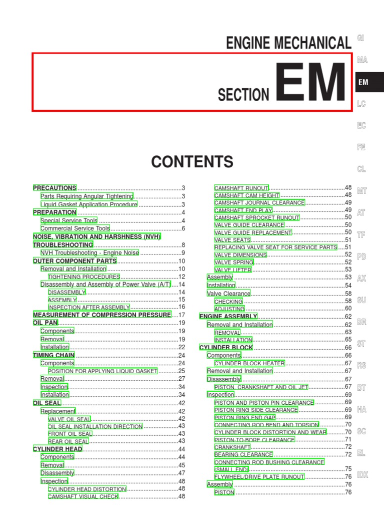 Engine Mechanical Maintenance Guide | PDF | Piston | Throttle
