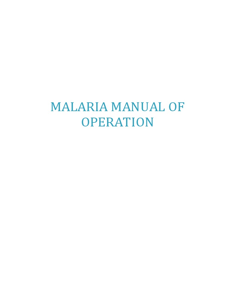 Malaria Manual of Procedures 2018 | PDF | Plasmodium | Malaria