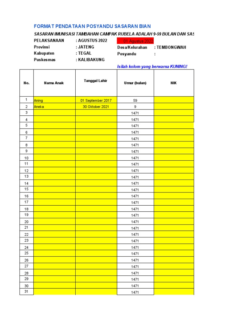 Master Microplanning Bian PKM Kalibakung | PDF