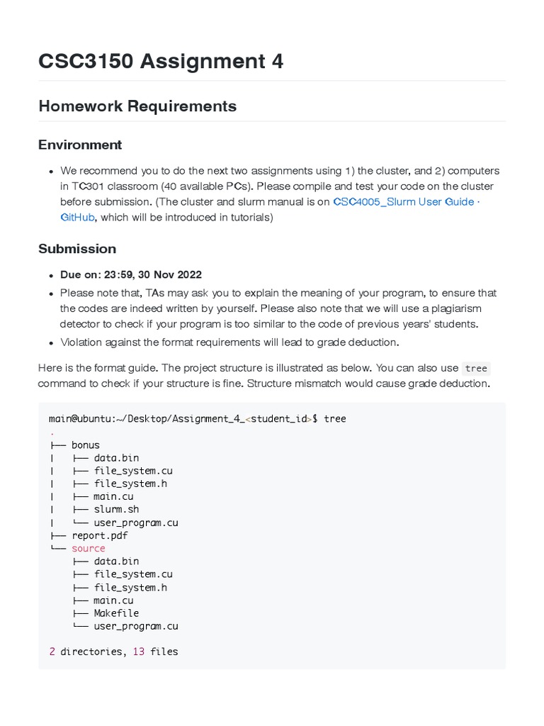 CSC3150 Assignment 4 | PDF