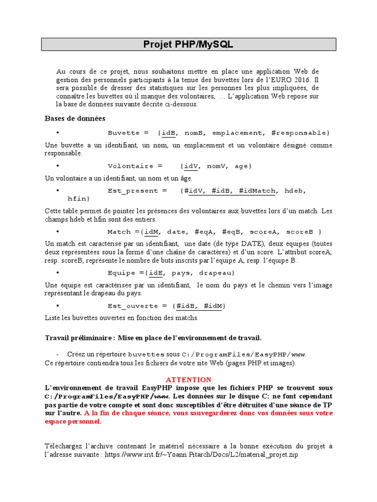 Projet-Buvette PHP Mysql | PDF | PHP | Internet