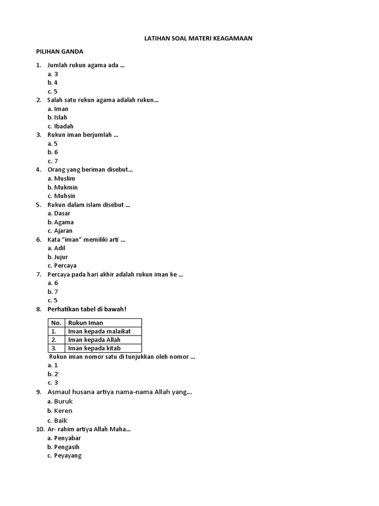 Latihan Soal MK | PDF