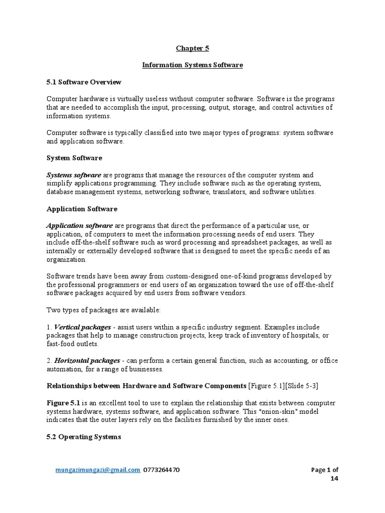 Chapter 5 Software Overview | PDF | Operating System | Object Oriented Programming