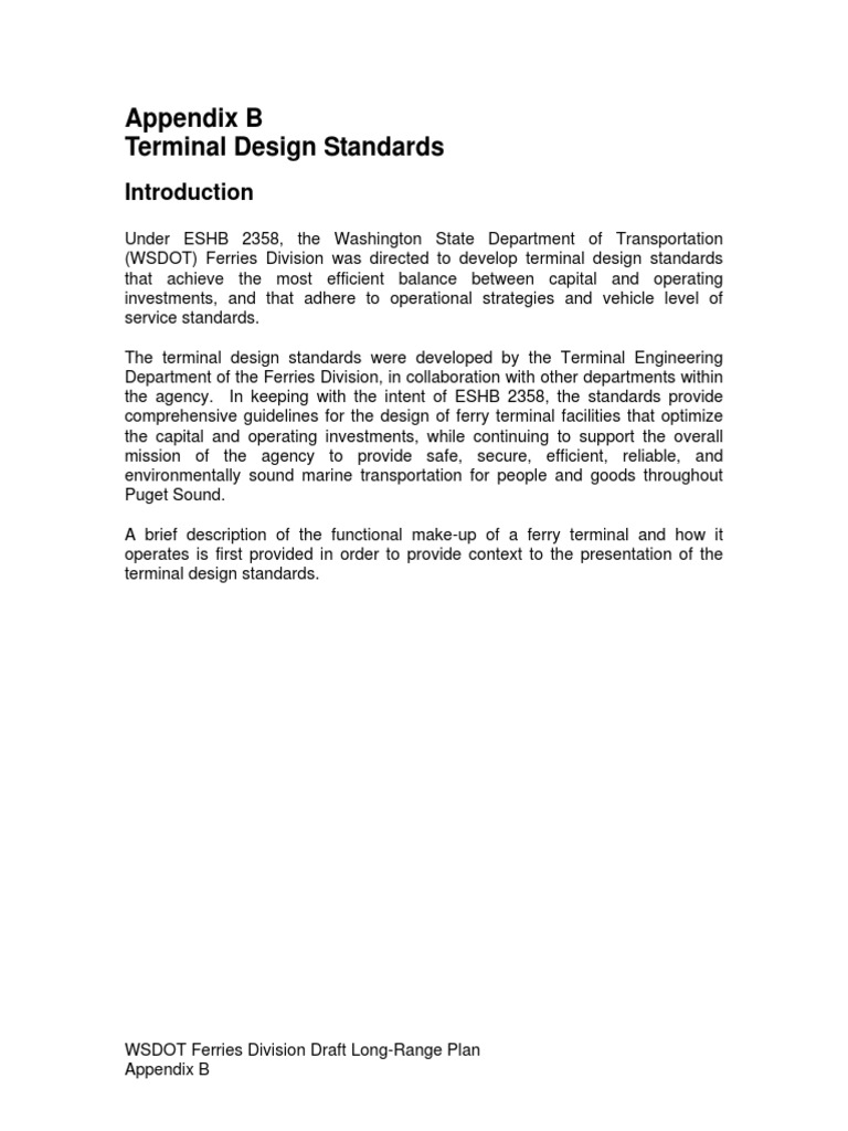 WSDOT Ferry Terminal Design Standards | PDF | Ferry | Transport