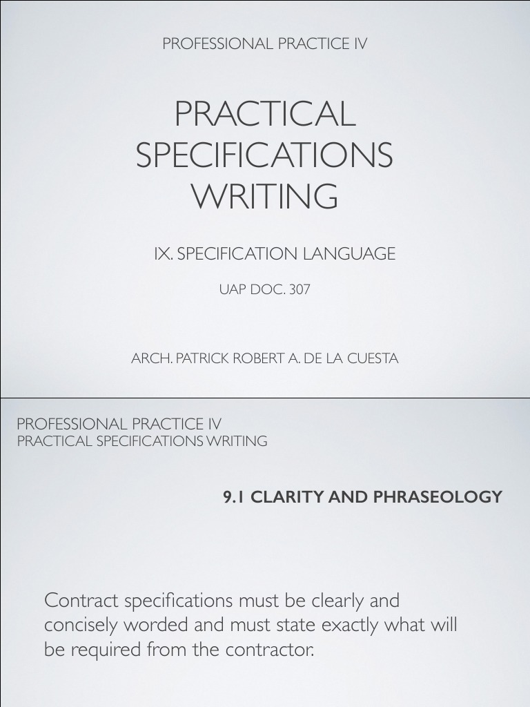 Practical Specifications Writing Soecifications Language | PDF ...