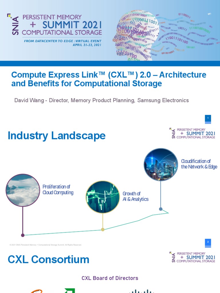 Snia PM Cs Summit Wang CXL ComputationalStorage 2021 | PDF | Office Equipment | Computer Engineering