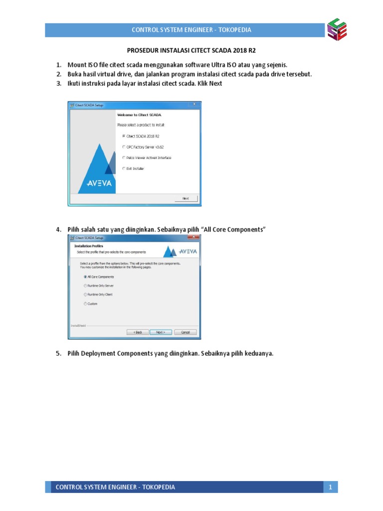 SOP Instalasi Citect SCADA 2018 R2 Dan Penggunaan Lisensi 42K | PDF