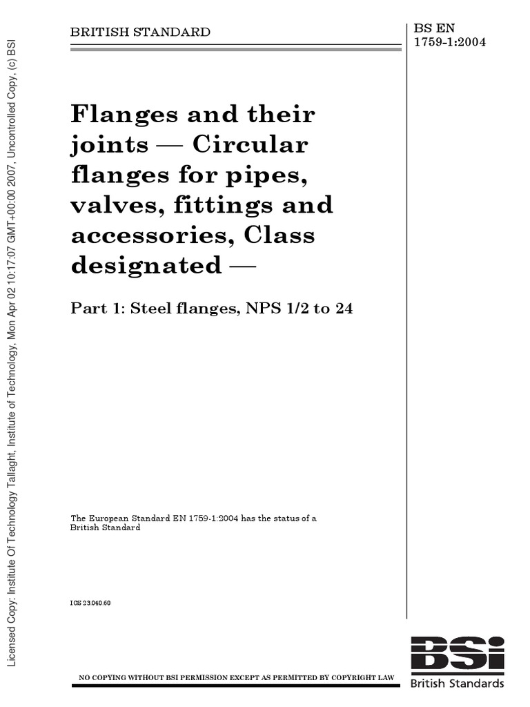 Flanges and Their Joints Circular Flange | PDF | Steel | Stainless Steel