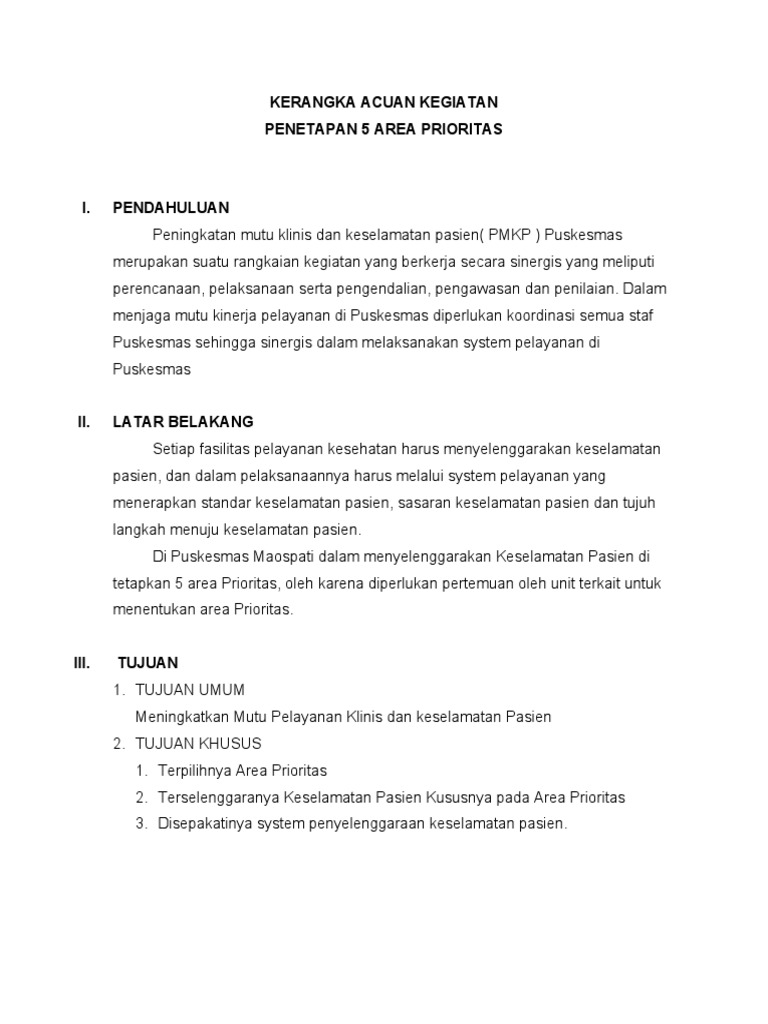 Kak Penetapan 5 Area | PDF