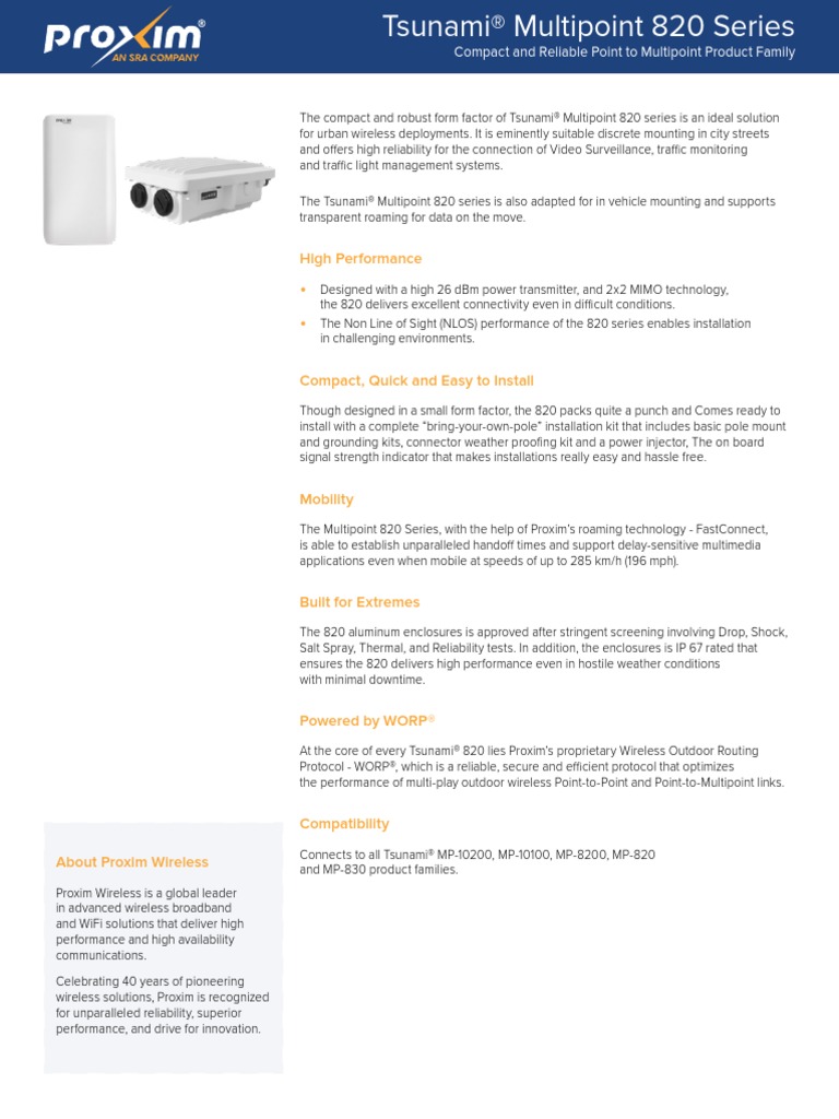 Tsunami MP 820 Series Datasheet Eol US | PDF | Wi Fi | Internet Protocols