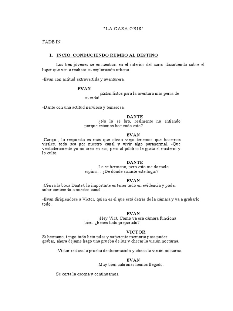 Guion La Casa Gris. | PDF
