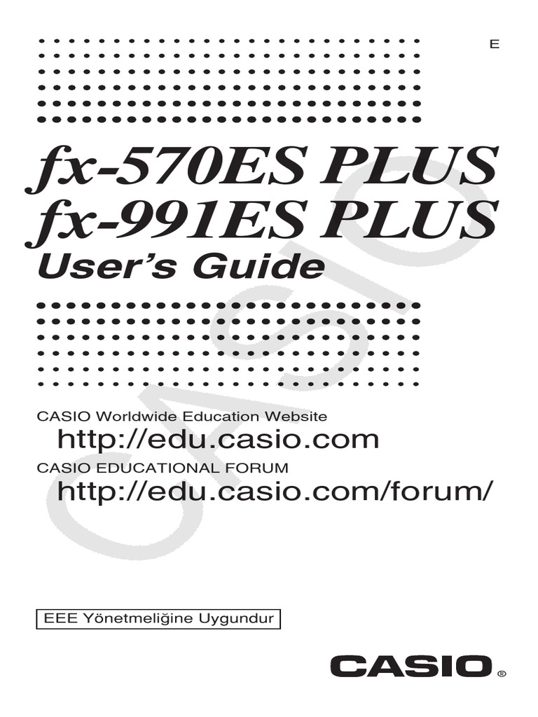 Casio FX-570/991ES Plus User Guide | PDF
