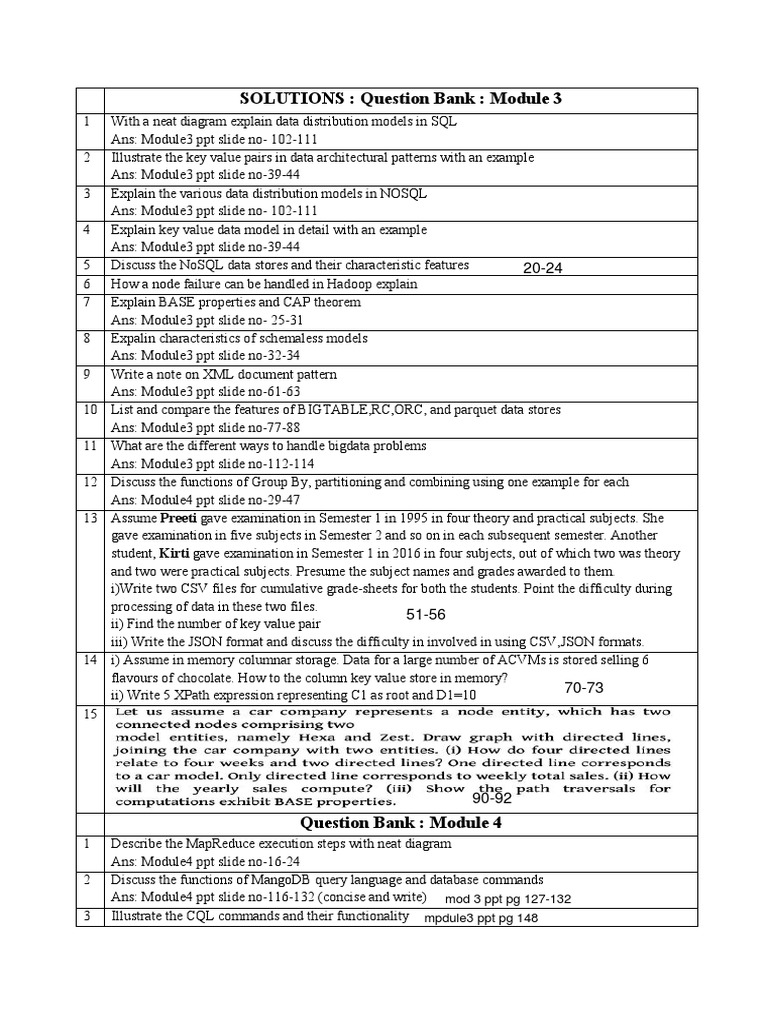 Solutions-Qb-Module3 and Module4 | PDF | No Sql | Computer Science