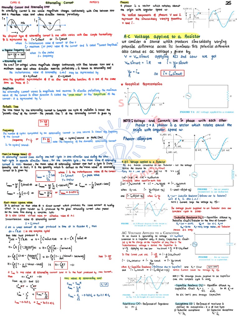 Physics Short Notes 2 | PDF | Capacitor | Physical Quantities