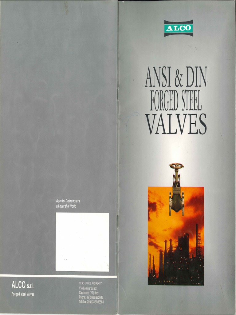 ALCO - Catalog of ANSI & DIN Forged Steel Valves | PDF