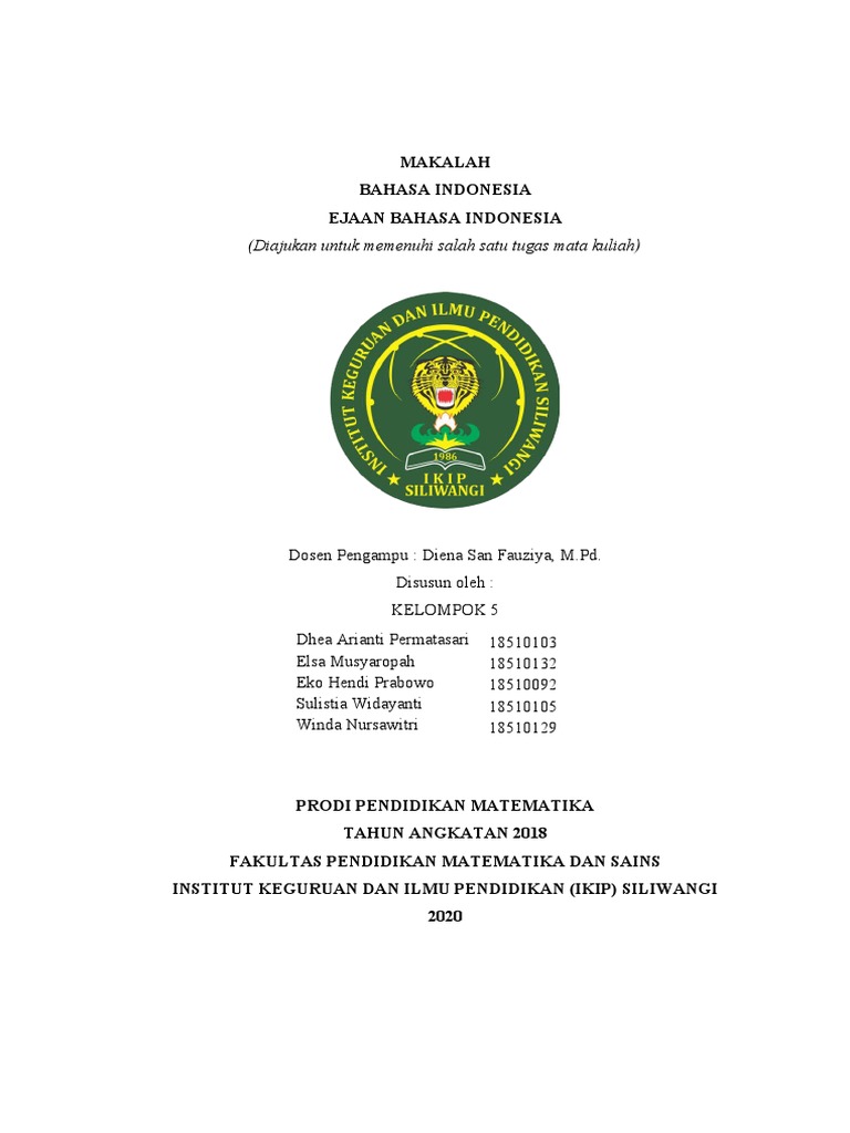 Makalah Ejaan Bahasa Indonesia | PDF Makalah Ejaan Bahasa Indonesia | PDF