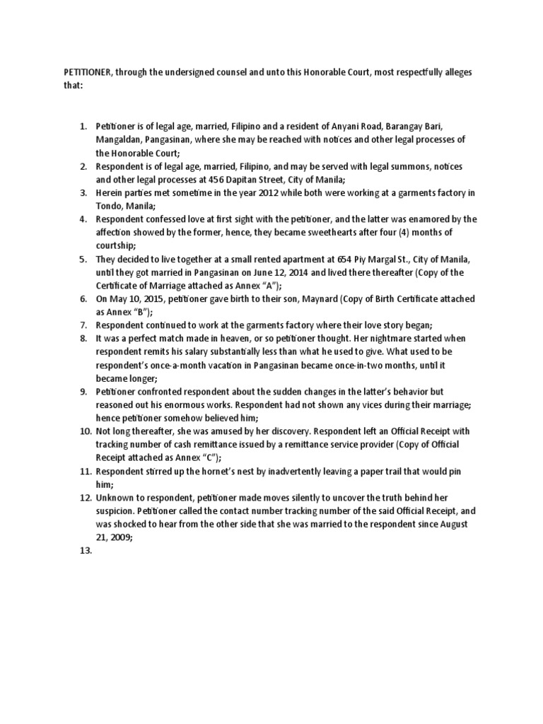 Petition Facts | PDF