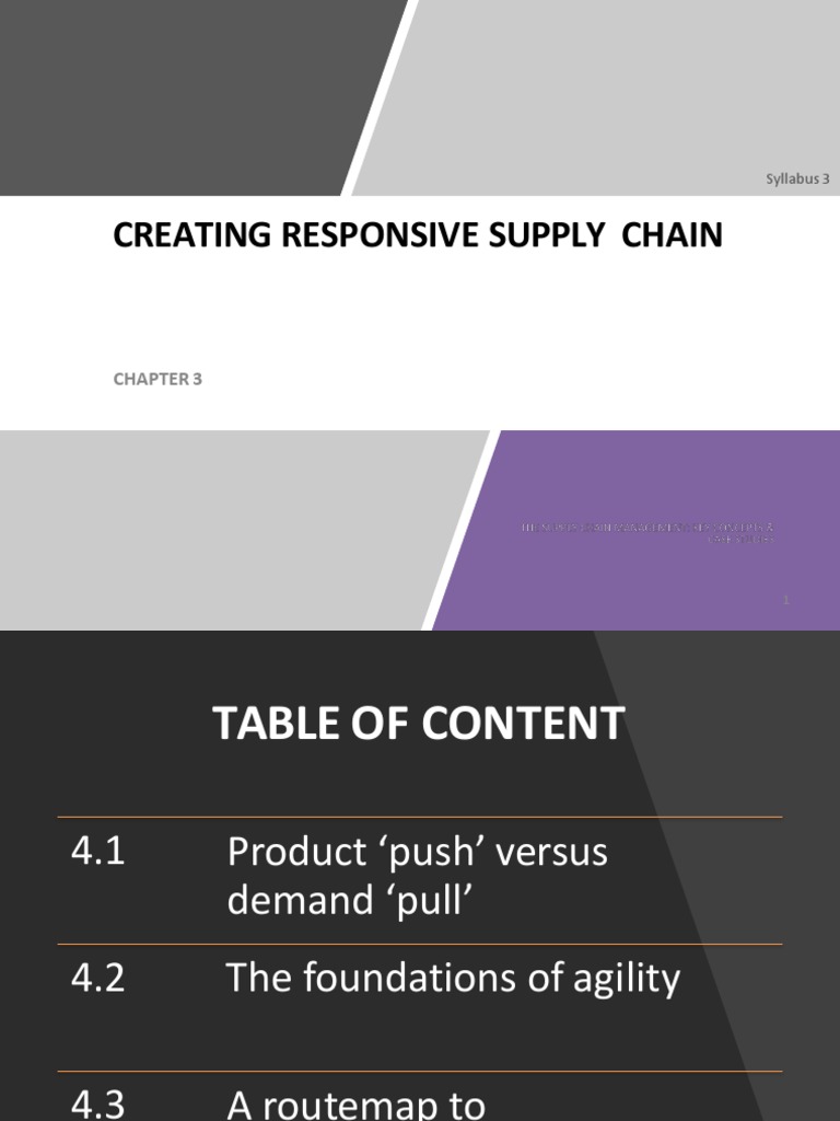 CHAPTER - 3 - Creating Responsive Supply Chain | PDF | Supply Chain ...