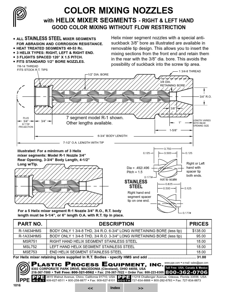 Color Mixing Nozzles: Helix Mixer Segments | PDF | Technology & Engineering