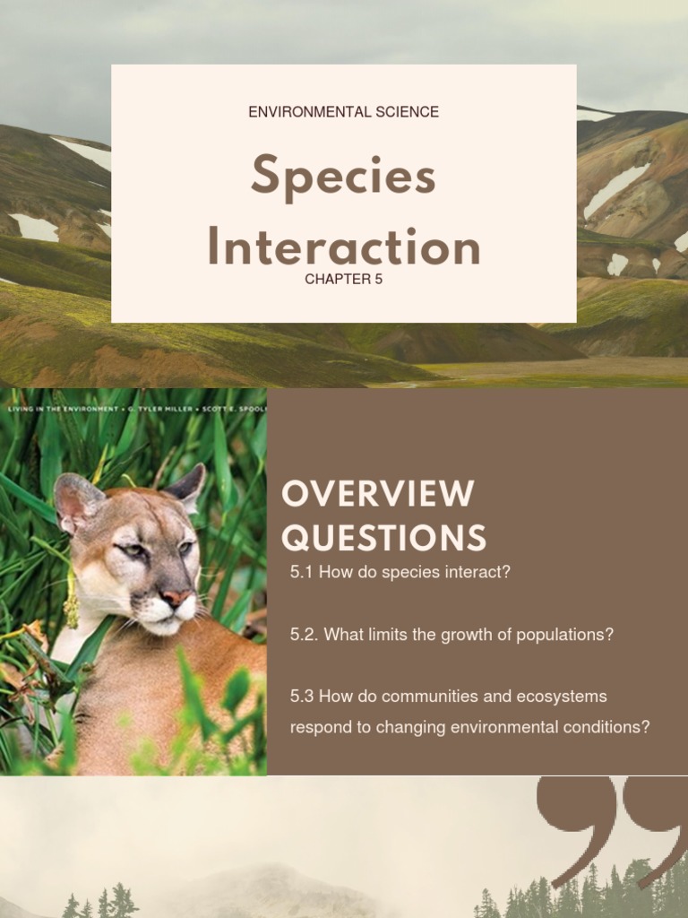 Chapter 5 Biodiversity Species Interactions and Population Control ...