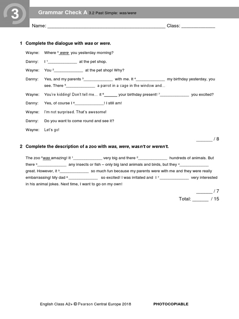 ECA2+ Tests Grammar Check 3.2A 2018 | PDF