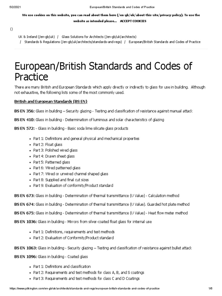 European - British Standards and Codes of Practice | PDF | Glasses ...