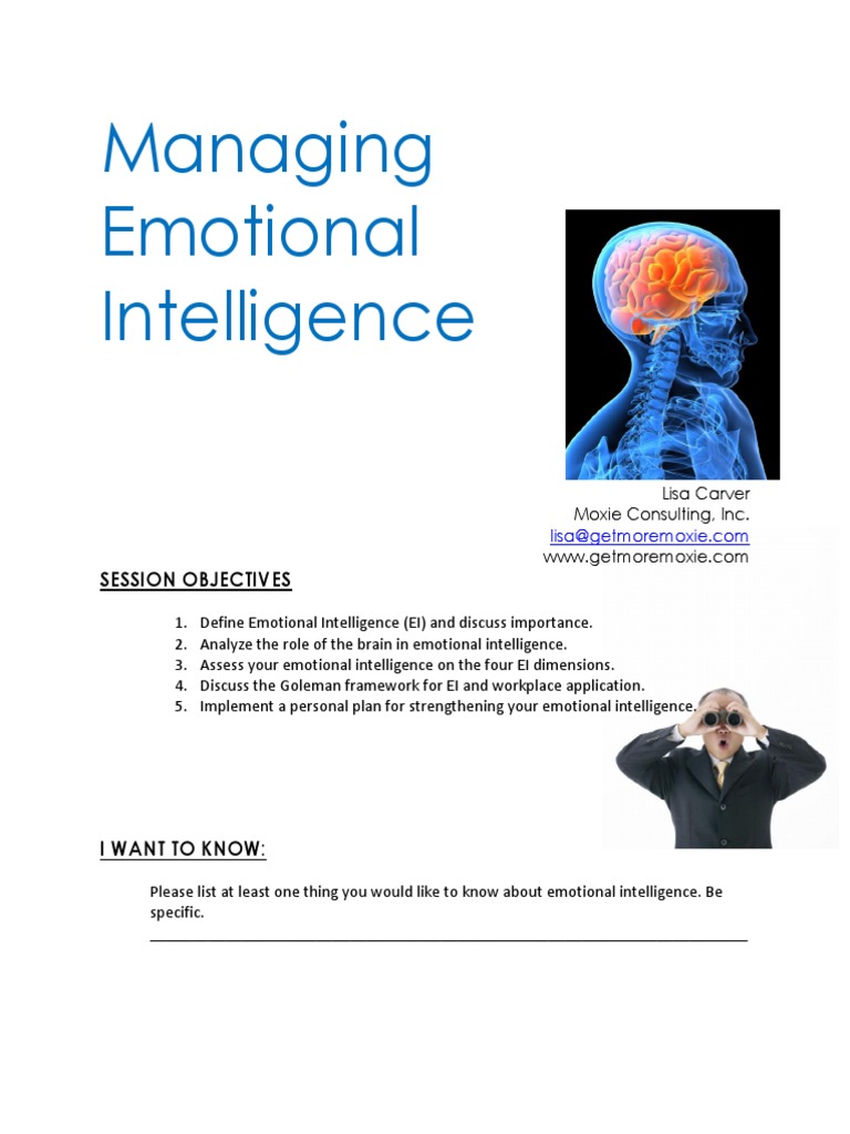 EI Questionaire | PDF | Emotional Intelligence | Self Awareness