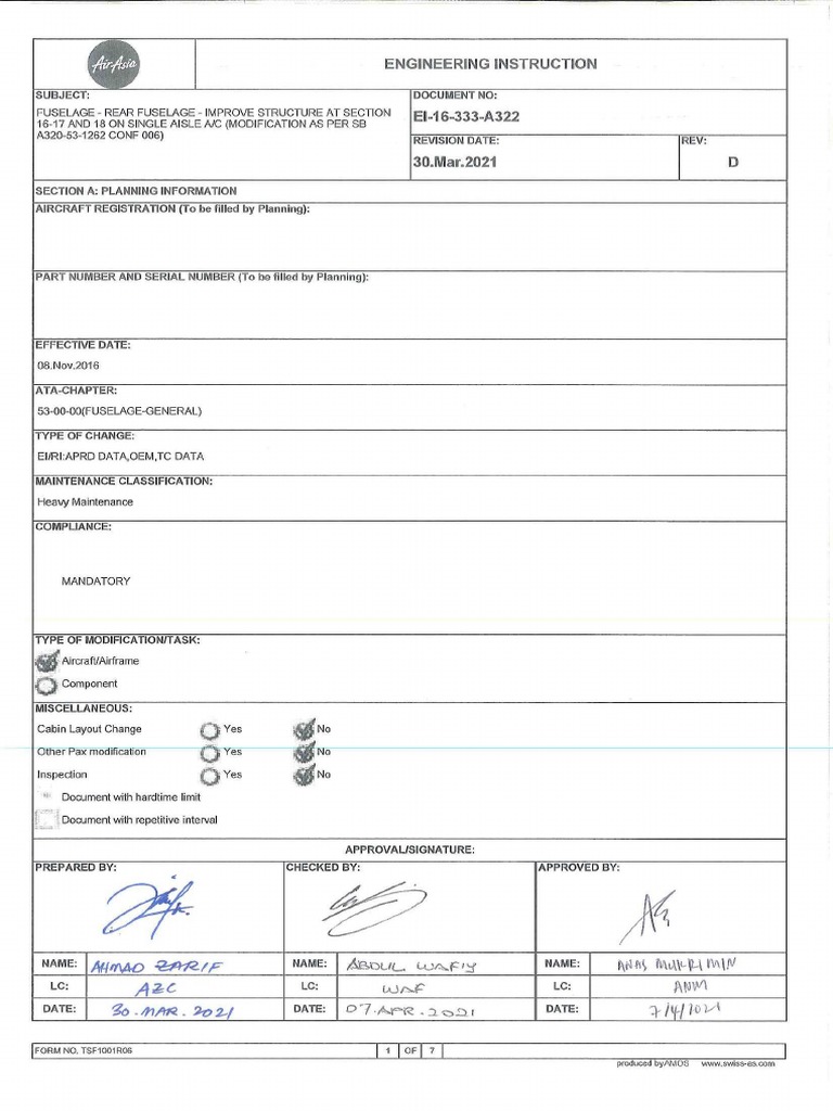 A320 Rear Fuselage Modification Guide | PDF | Screw | Polyurethane