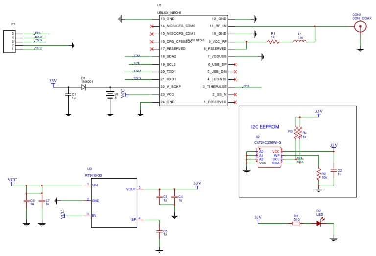 UBLOX NEO-6 Pinout and Components | PDF