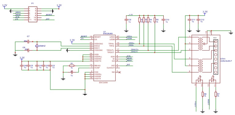 Schematic Enc28j60 Ethernet Board 2022 12 14 Pdf