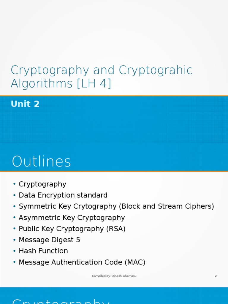 Unit 2 - Cyrptography | PDF | Cryptography | Encryption
