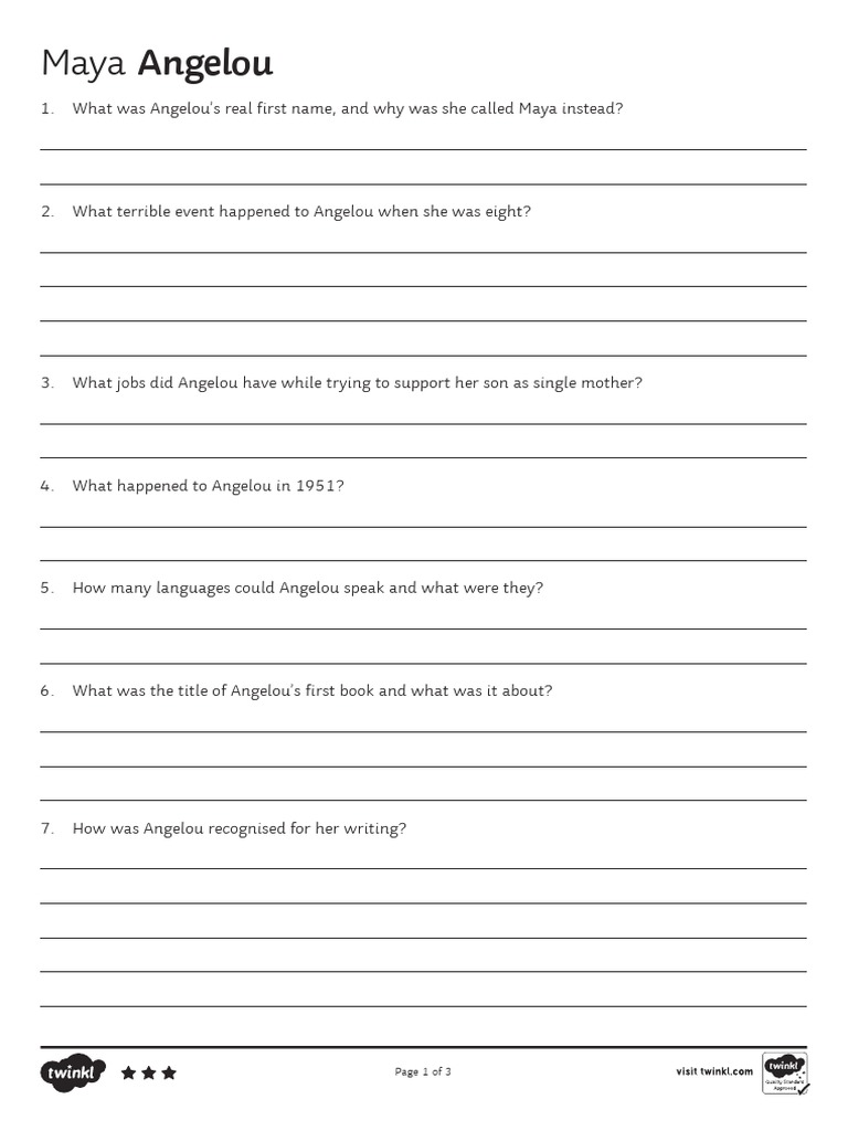 HA Differentiated Comprehension Questions | PDF | Maya Angelou