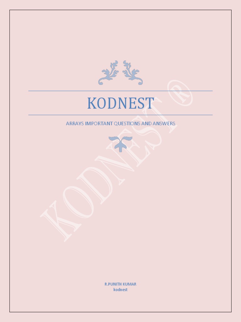 Arrays Important Questions | PDF | Array Data Structure | Boolean Data Type